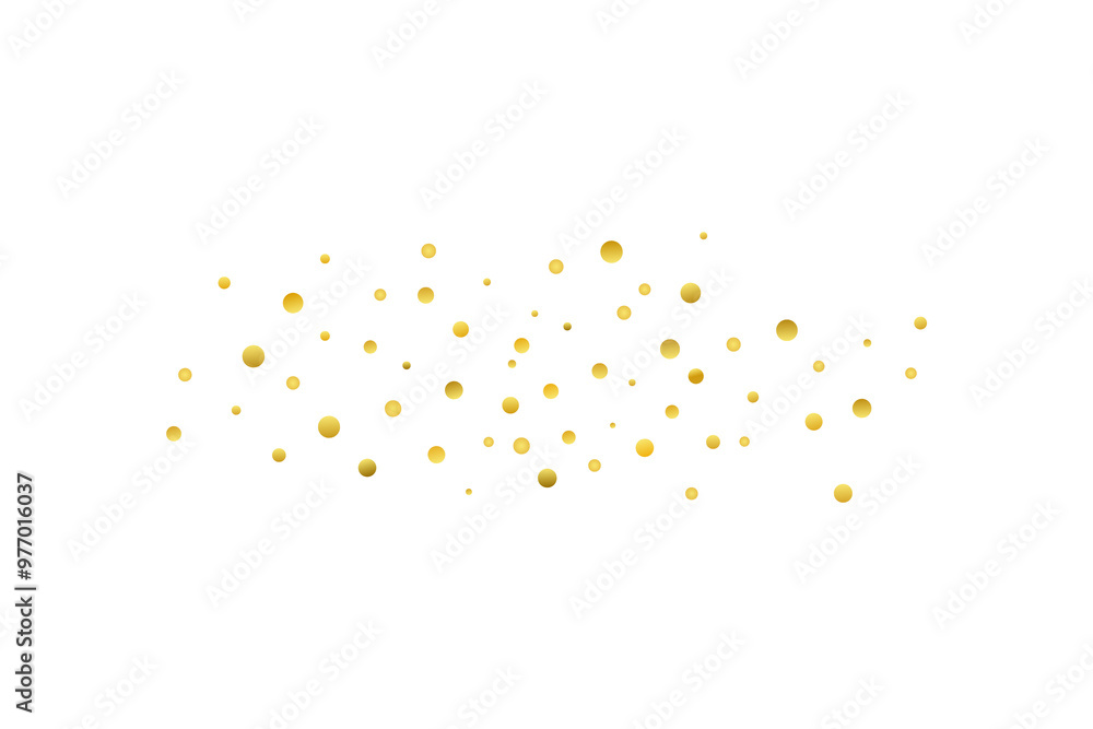 Large gold glitter dots isolated on transparent background. Luxury gold ...