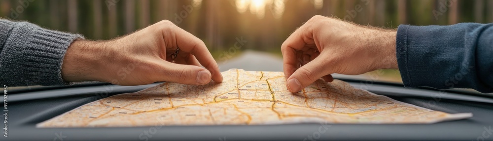 Planning the Perfect Road Trip A Family Discusses the Best Route on a ...