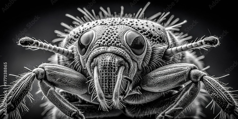 Macro photograph of a insect's thorax, showcasing intricate details of ...