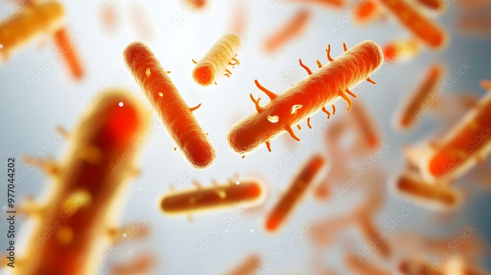 Microbial Universe, a vivid depiction of vibrant bacteria showcasing ...