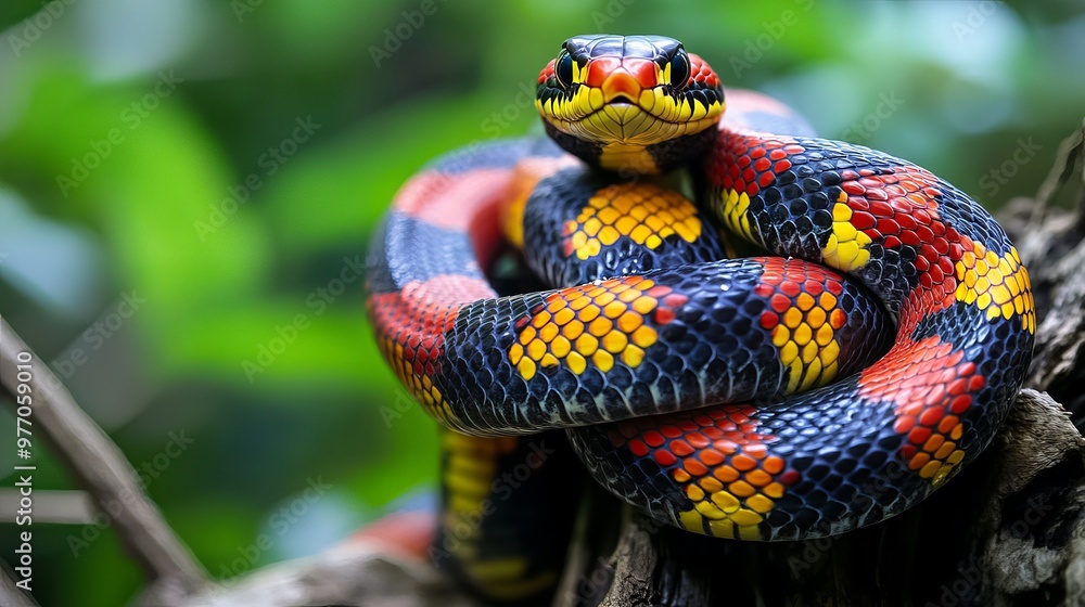 Coral snakes are colorful reptiles found in America, especially in ...