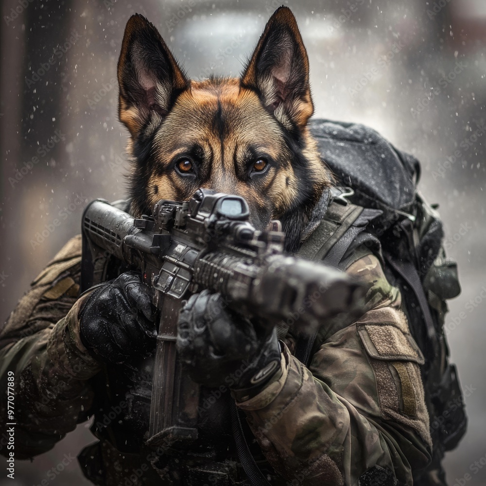 K9 Special Force Malinois Dog in Tactical Military Uniform, Trained for ...