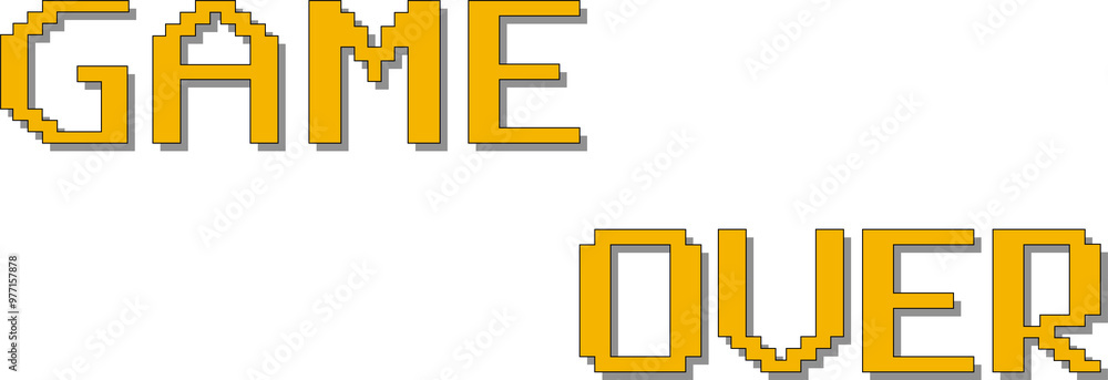 3D Game Over Title with Shadow Effect - High-Resolution Vector for ...