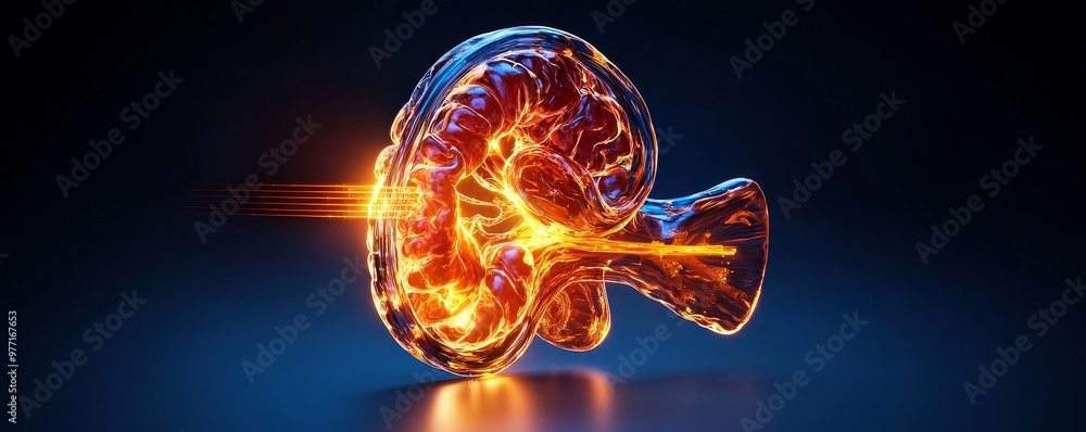 Detailed representation of the human hearing system, photorealistic ...