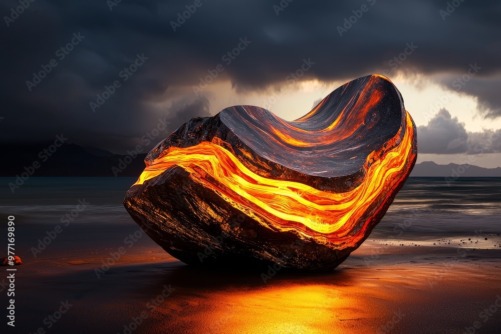 Visualization of the rock cycle, photorealistic, igneous rocks ...