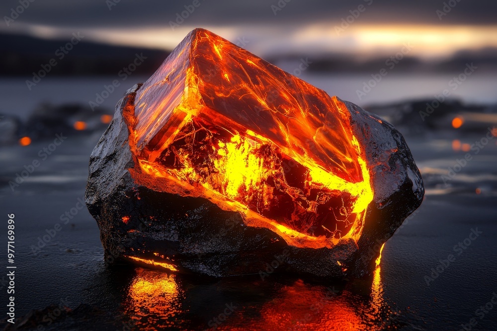 Visualization of the rock cycle, photorealistic, igneous rocks ...