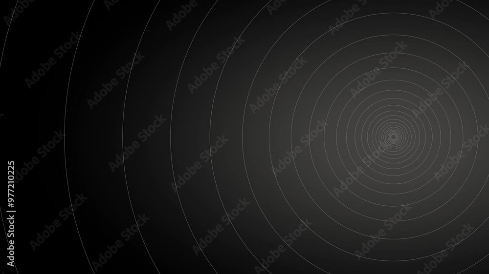 black background with wave lines on the right. 4K Loopable echo footage ...