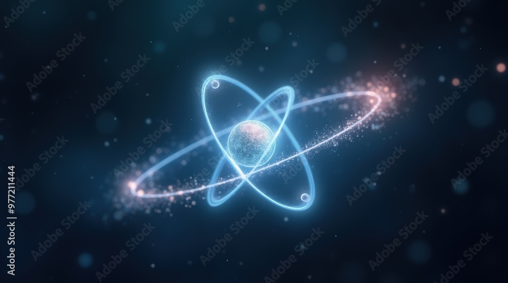 Brilliantly Illuminated Atom Model with Dynamic Electron Paths in Space ...