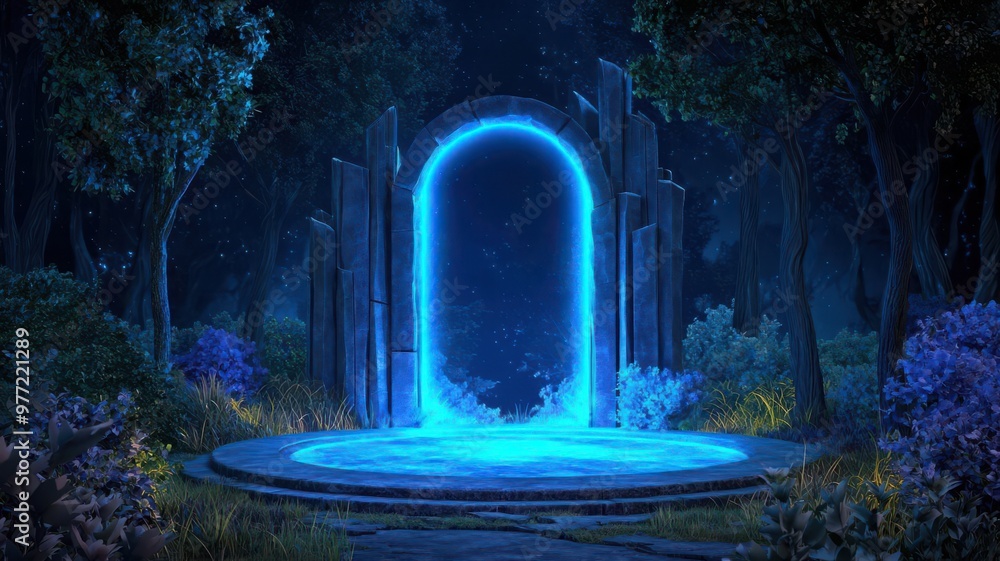 Ancient mythological spirits rising from a glowing portal, surrounded ...