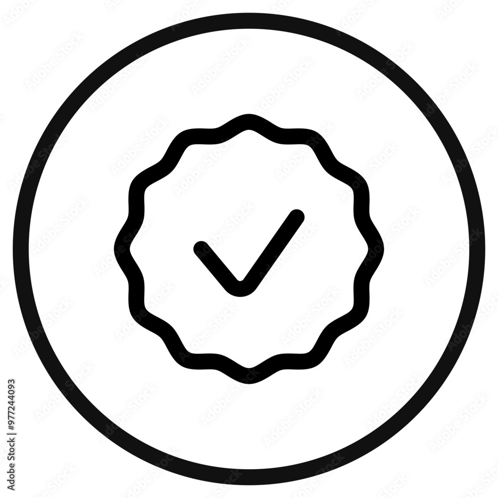 Editable vector check mark verification badge icon. Part of a big icon ...