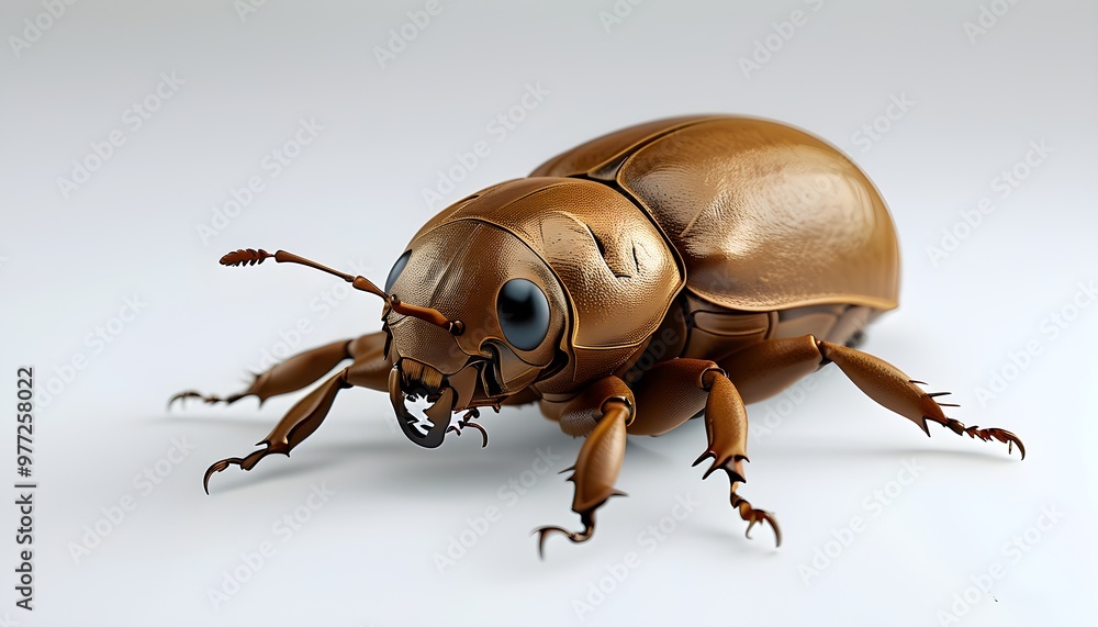 Friendly stag beetle with glossy brown shell and impressive mandibles ...