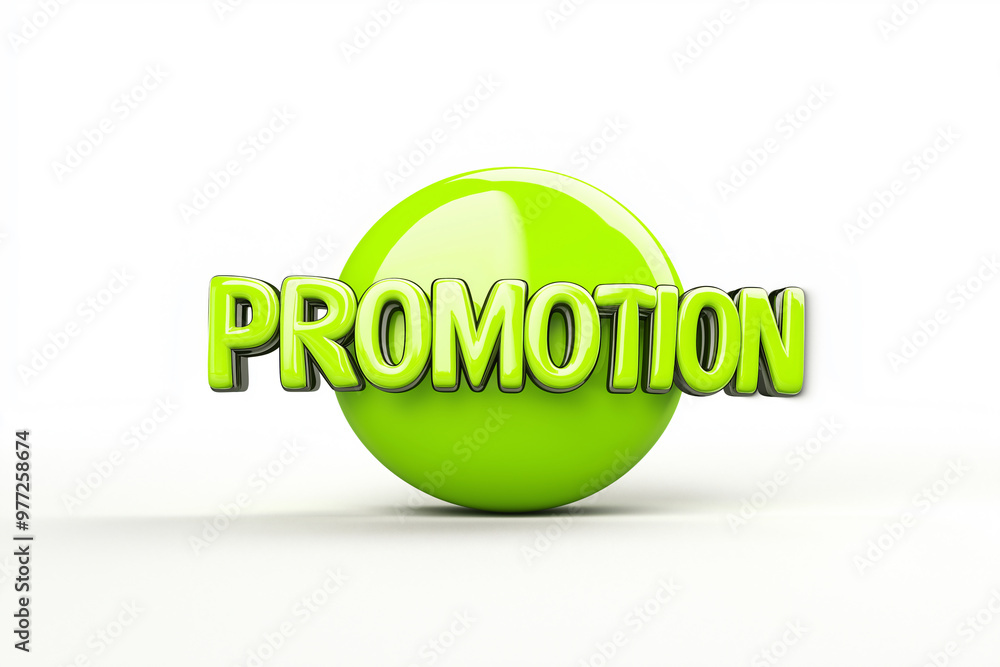 Bright and vibrant green circular logo featuring word PROMOTION in bold ...