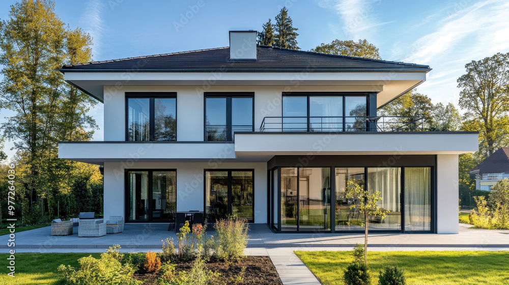 Modern German high street house built in the 90s with contemporary ...