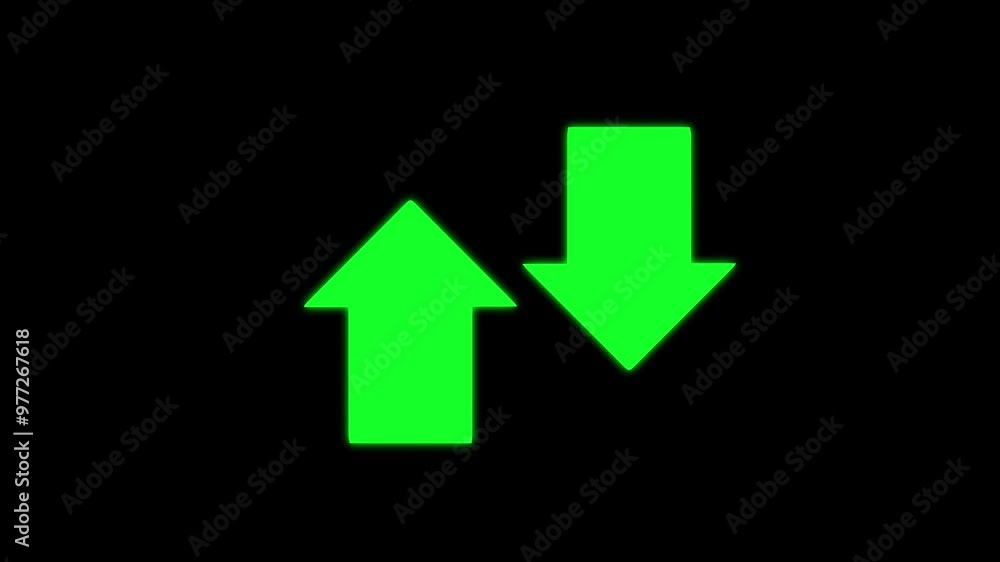 Up down arrow animation. 4K silhouette up down arrows animation on the ...
