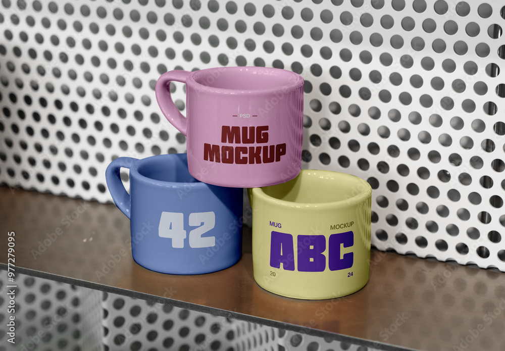 Three Mugs Mockup Stock Template | Adobe Stock