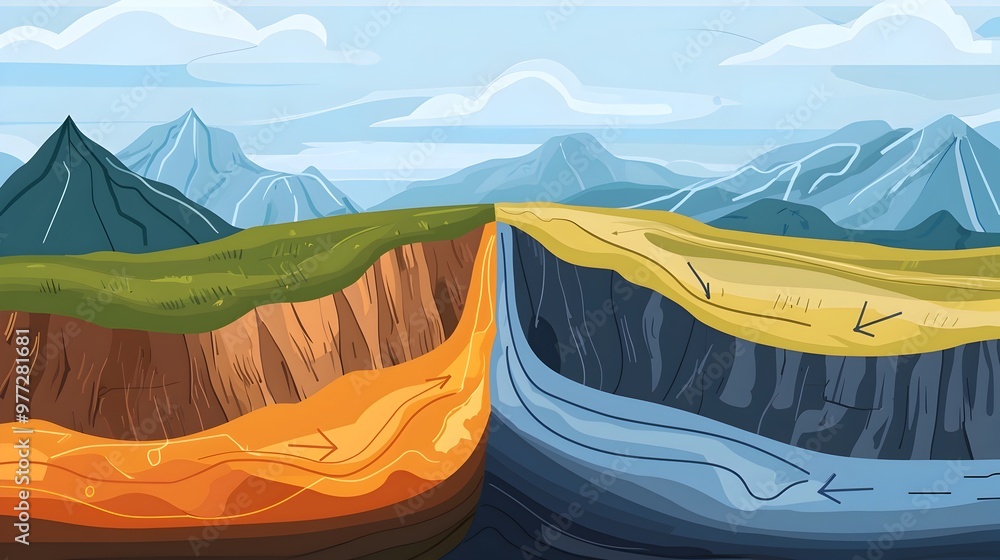 Infographic of Lithosphere and Tectonic Plate Boundaries with ...