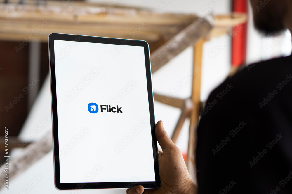 Dhaka, bnagladesh- 16 Sep 2024:Flick logo is displayed on iPad. Flick ...