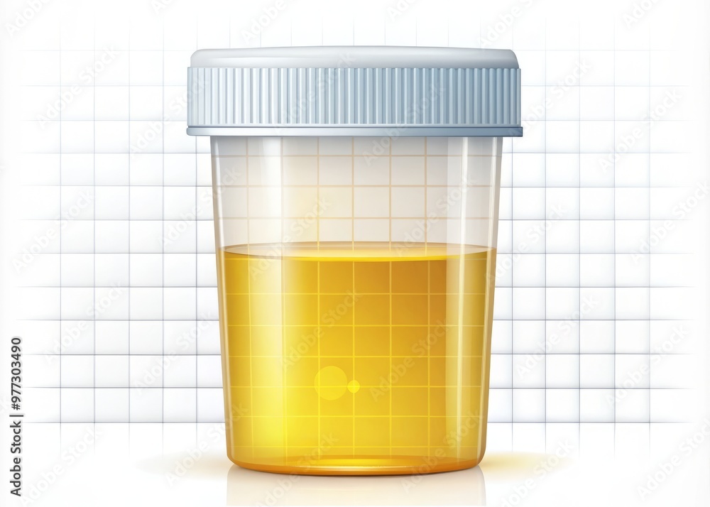 Detailed vector illustration of urine specimen with high protein levels ...