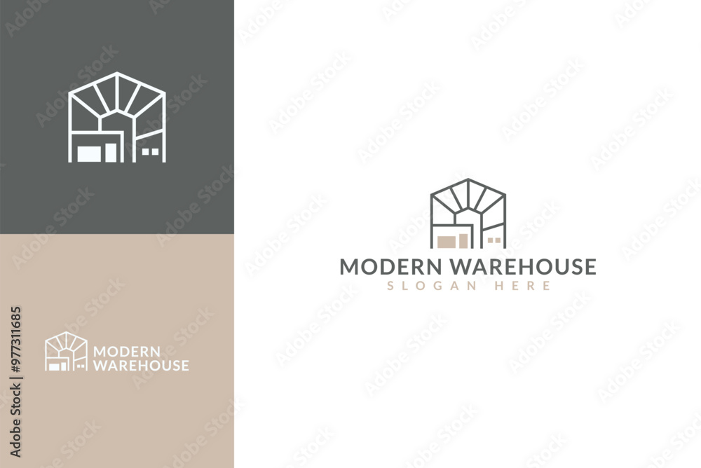 modern warehouse iconic logo design vector ideas. outline warehouse ...