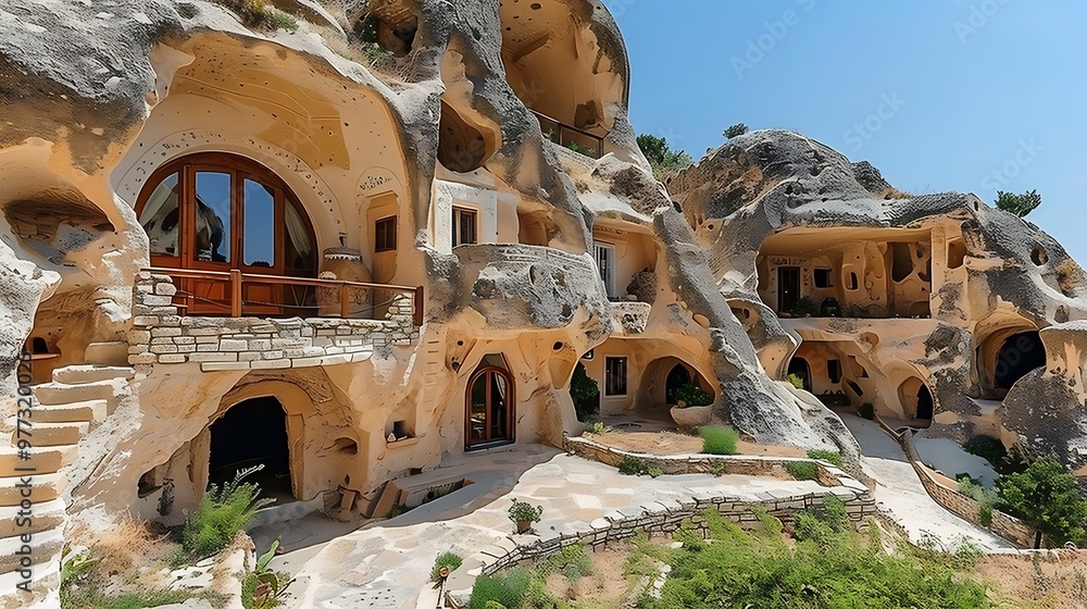 Troglodyte cave dwellings in Cappadocia, Turkey: The unique cave ...
