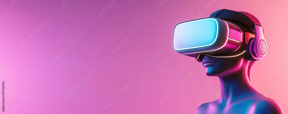 Virtual reality UI design tools, neon holographic elements, modern ...