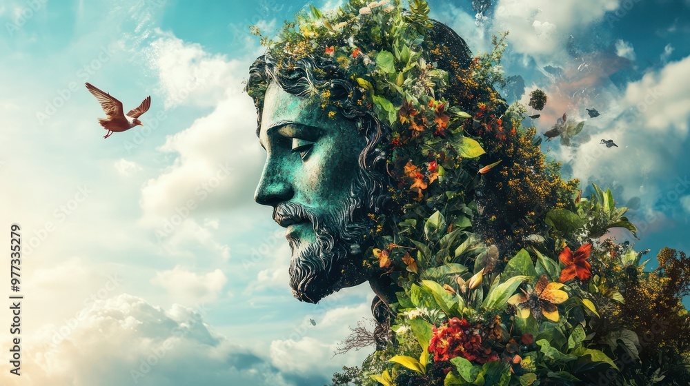 Jesus Christ with eco-friendly themes in art, where His figure is ...