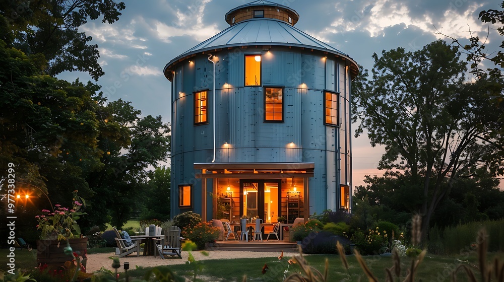 Converted grain silo home, industrial chic living: A towering grain ...