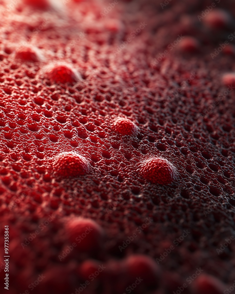 Bacteria on surface of skin, mucous membrane or intestine, 3D Concept ...