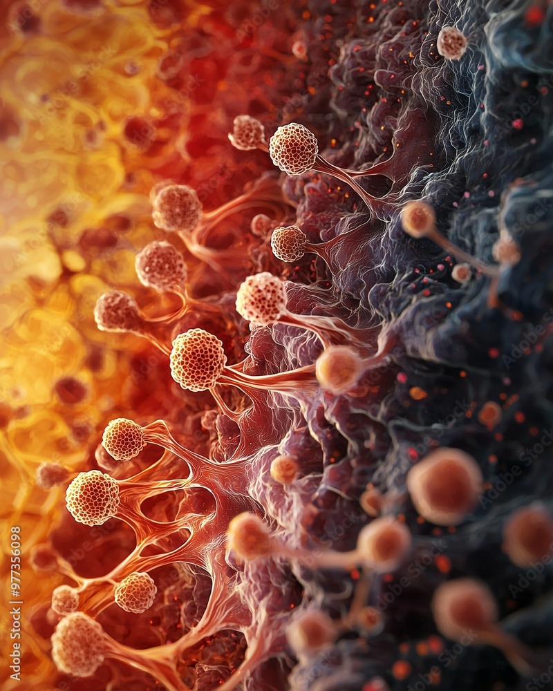 Fungus Trichophyton rubrum, 3D Concept showing macroconidium ...