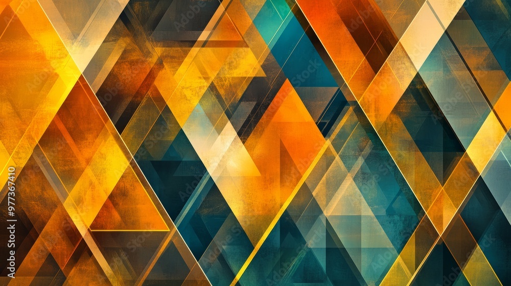 A bold background design featuring sharp, angular shapes in neon green ...