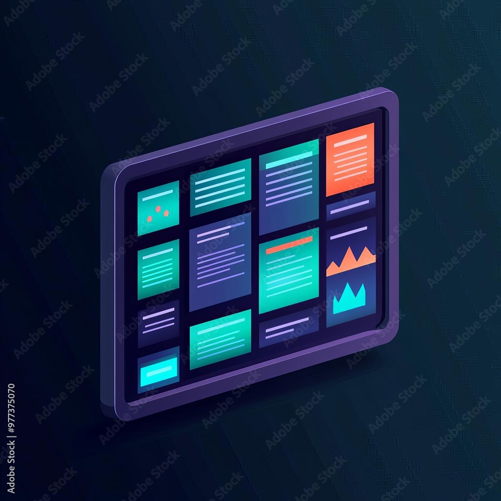 Real-time news aggregator UI, holographic headlines, interactive ...