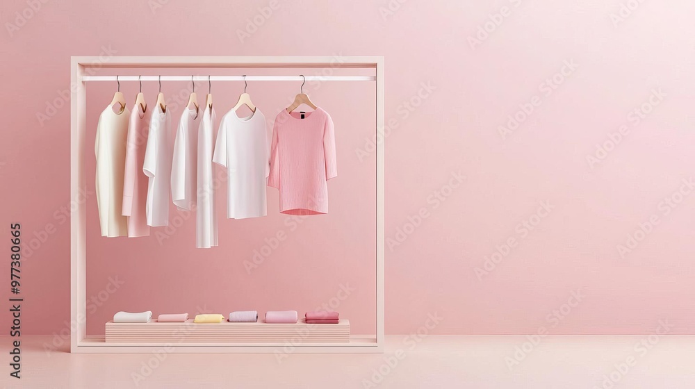 Virtual fitting room software UI, neutral color palette, realistic 3D ...