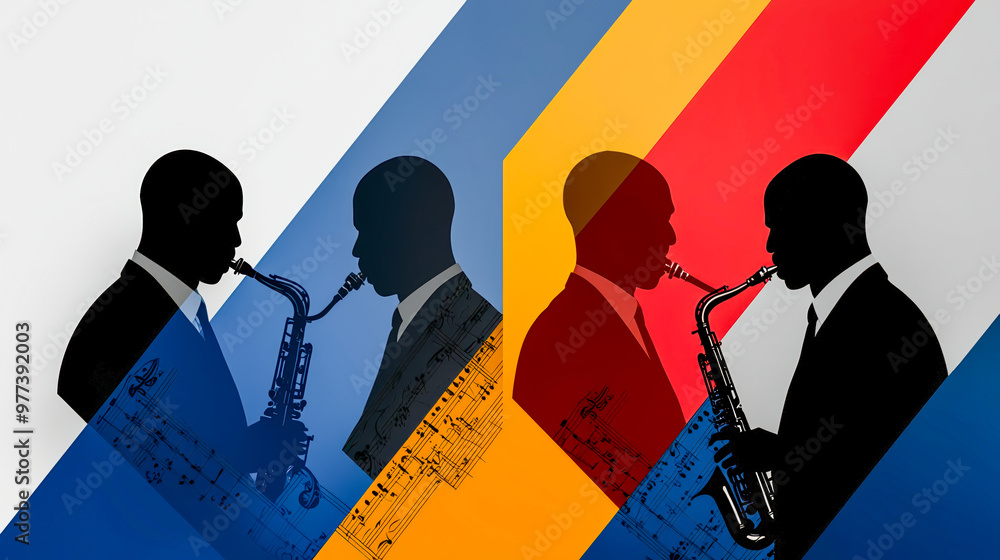 Abstract Jazz Celebration A dynamic and modern visual representation of ...