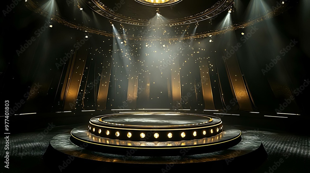 Dynamic Performance Space with Atmospheric Lighting and Elegant Stage ...