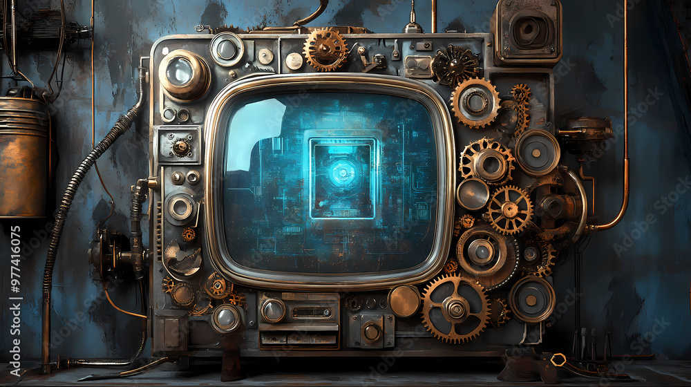 Retro tv reimagined as steampunk portal to alternate dimensions brass ...