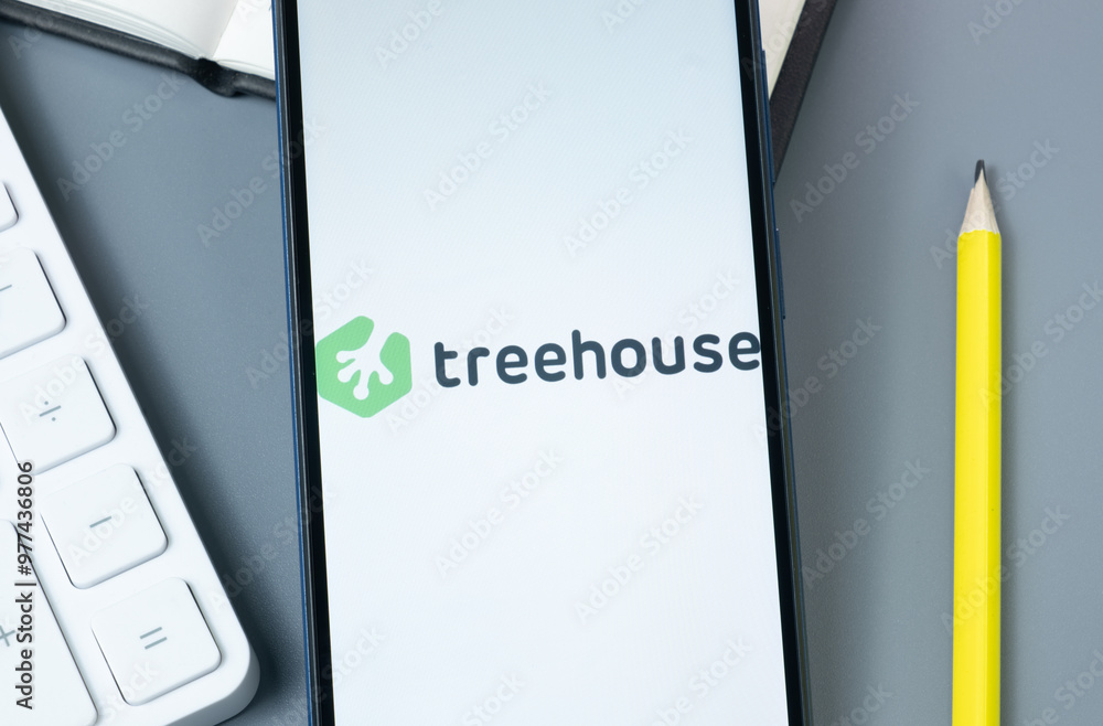 New York, USA - 30 August 2024: Treehouse Logo on Phone Screen, Company ...