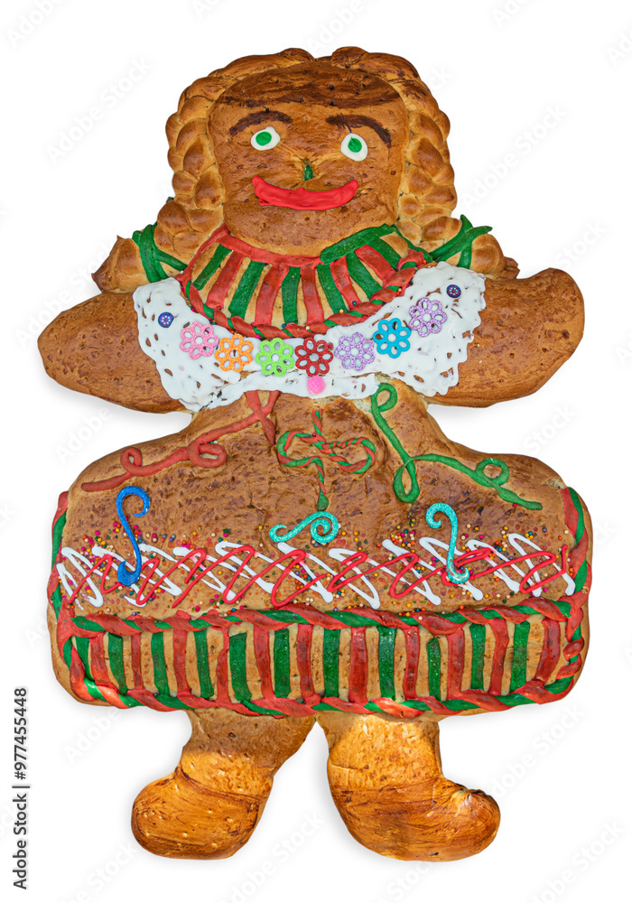 Large 'Guagua de pan' bread decorated as a chola cuencana in ...