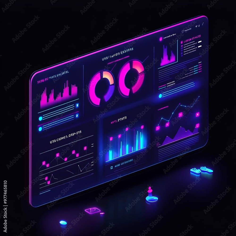 Usability score platform, real-time data visualization, glowing user ...