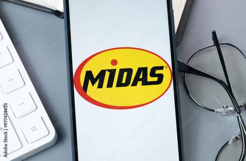 New York, USA - 30 August 2024: Midas Logo on Phone Screen, Company ...