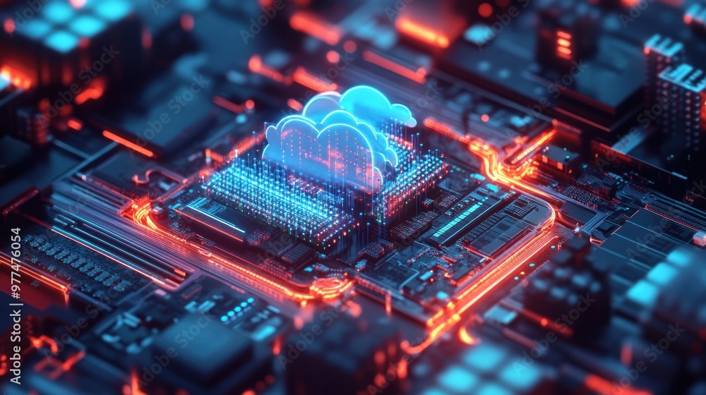 A detailed blueprint of IT architecture, showing how servers, cloud ...