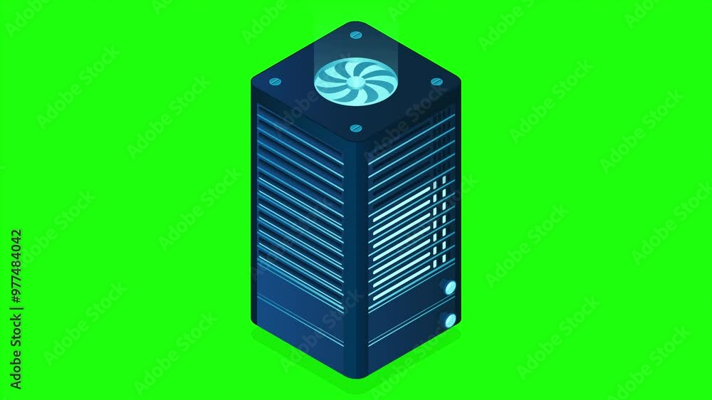 Isometric futuristic server animation. Isometric database or data ...