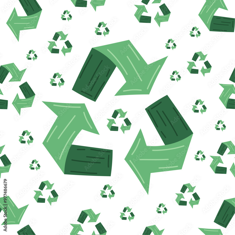 Vetor de Green recycling arrows pattern for eco-friendly designs on ...