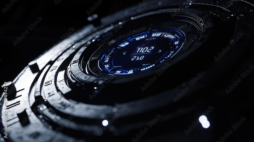 A round HUD frame and border design for gaming. An interface for game ...