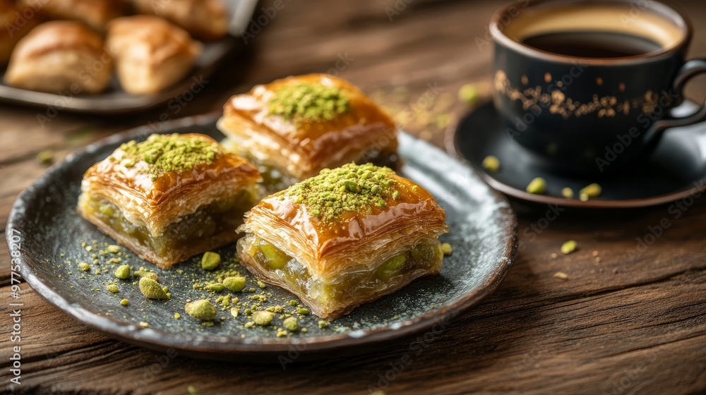 Turkish coffee and pistachio baklava make for a delicious break. One of ...
