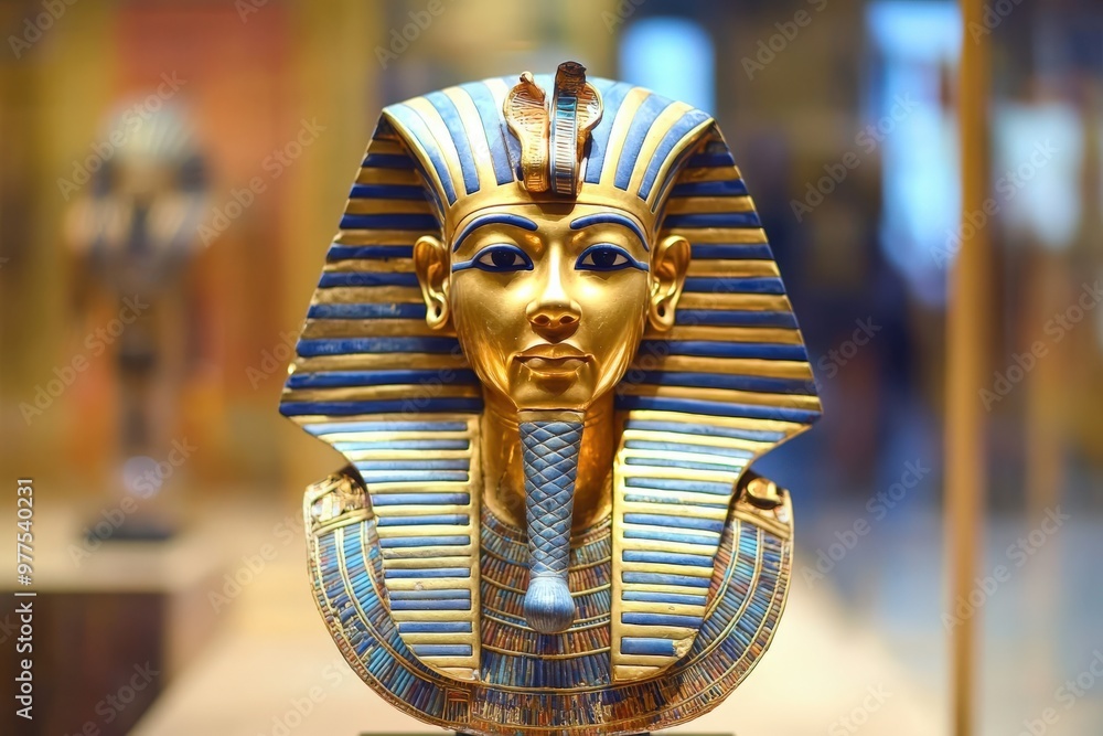 Egyptian Pharaoh Tutankhamun Funeral Mask. Ancient Archaeology Collage ...