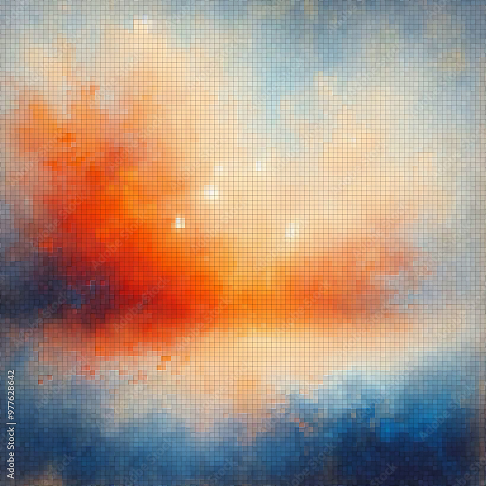 Vibrant Orange and Deep Blue Color Blend with Fine Textures Stock ...