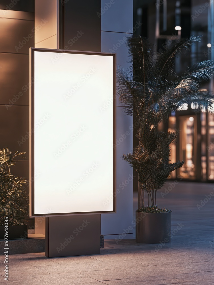 signboard mockup and template empty frame for logo or text on exterior ...