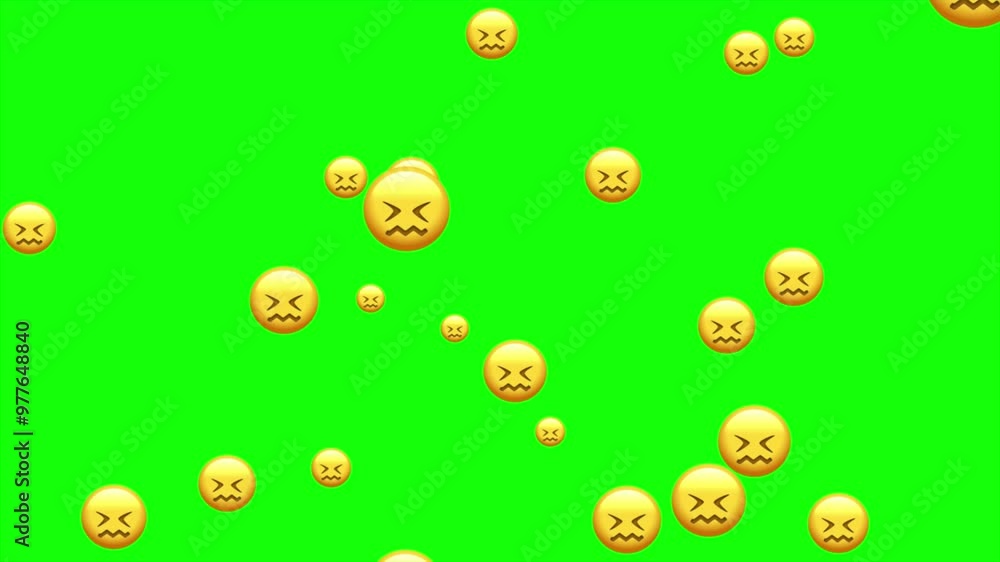 Confounded emoji. Confused emoticon with jagged mouth. Yellow face ...