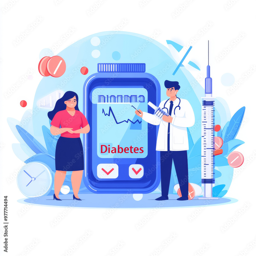 Medical diagnosis - "Diabetes." Concept of type 2 diabetes mellitus and ...