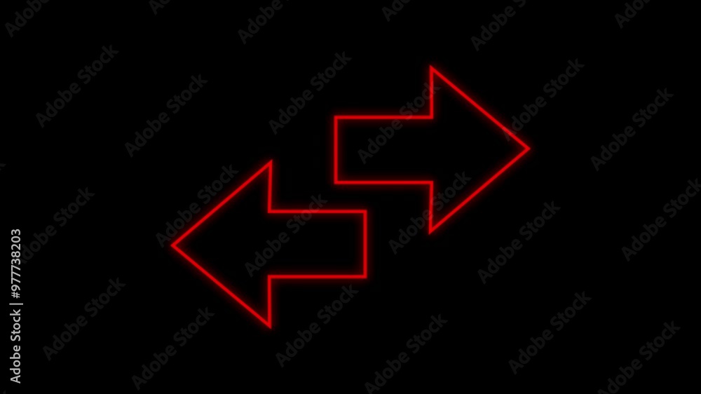 Arrow-shaped neon sign. Neon arrow symbol icon. Directional sign arrow ...